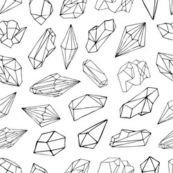Set of geometric crystals gem and minerals Vector Image