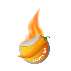 Spicy food level icon with green flame Royalty Free Vector