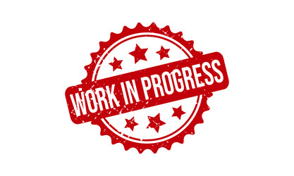 Work in progress rubber stamp in progress Vector Image