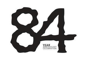 84 year anniversary celebration black color Vector Image