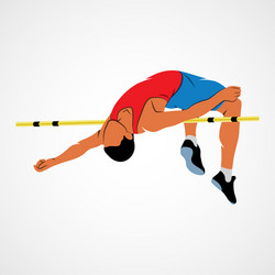 Female athlete doing high jump Royalty Free Vector Image
