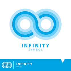 Blue abstract infinity endless symbol and icon Vector Image