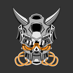 Mecha head basic costum robotic design Royalty Free Vector