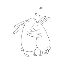 Two rabbits Royalty Free Vector Image - VectorStock