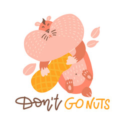 Happy peanut character cartoon smiling nut Vector Image
