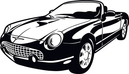 Classic sport car muscle car - stencil Royalty Free Vector