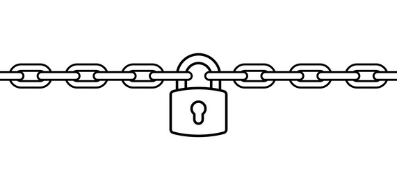 Closed padlock and metal chain icon concept Vector Image