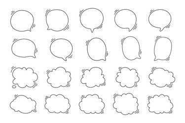 Hand drawn text box cute cartoon style talking Vector Image