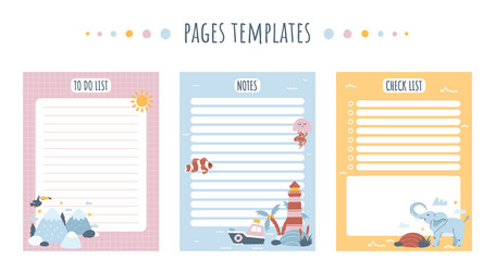 Kids notebook page with lighthouse Royalty Free Vector Image