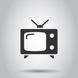 Old tv retro icon with rgb color screen grid Vector Image