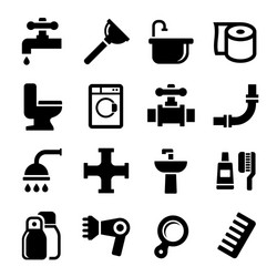 Restroom icon set washroom and bathroom symbols Vector Image