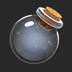 Bottle of cold game icon magic elixir Royalty Free Vector