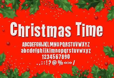 Christmas font or type cartoon holiday typeface Vector Image