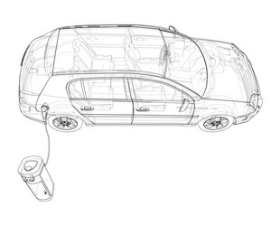 Electric Car Blueprint Drawing Vector Images (over 290)