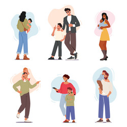 Parents with children Royalty Free Vector Image