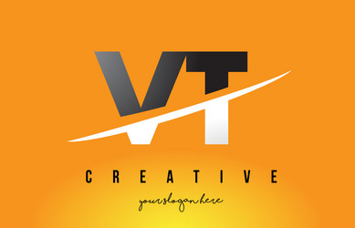Vt v t logo design with black and white creative Vector Image