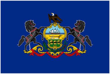 Pennsylvania usa state flag pa Royalty Free Vector Image