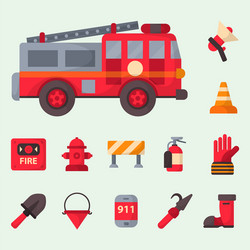 Cartoon collection of fire equipment Royalty Free Vector