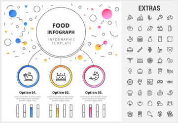 Healthy food infographic template elements icons Vector Image
