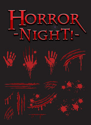 Horror time text design with creepy zombie hand Vector Image