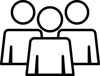 Pictograph three men icon line style Royalty Free Vector