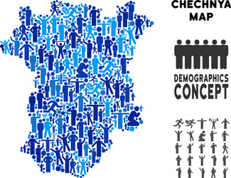 Chechnya map population people Royalty Free Vector Image