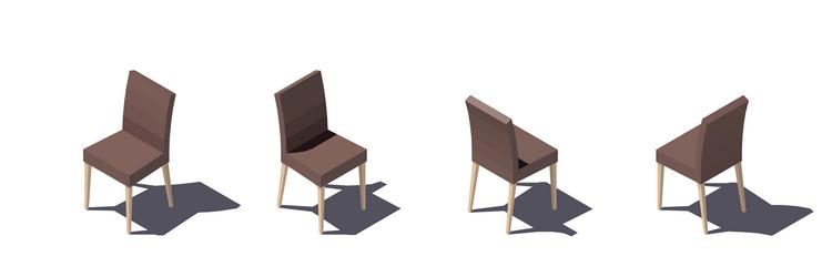 Isometric low poly office chair Royalty Free Vector Image