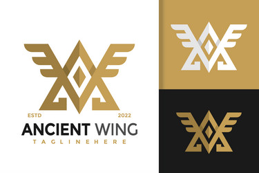 Letter a phoenix wings logo icon Royalty Free Vector Image