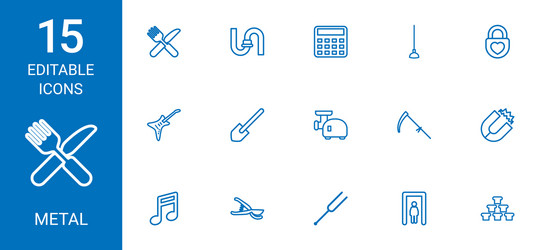 Metal icons Royalty Free Vector Image - VectorStock