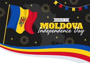 Moldova independence day on august 27 with waving Vector Image