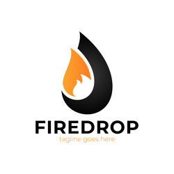 Business emblem drop water flame icon Royalty Free Vector