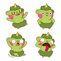 Cute ogre doodle sticker goblin troll orc Vector Image