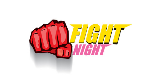 Fight night modern poster with text Royalty Free Vector
