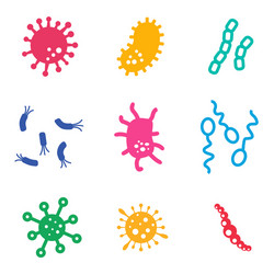 Bacteria stack isolated microorganism icons Vector Image