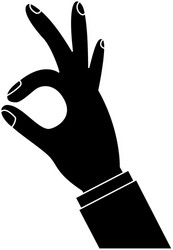 Three fingers up ok hand gesture icon image Vector Image