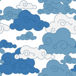 Seamless stylized clouds pattern Royalty Free Vector Image