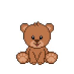 Pixel image of brown bear with frame text Vector Image