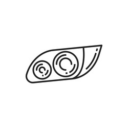 Headlamp icon a simple line drawing Royalty Free Vector