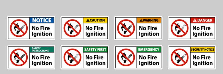 No fire ignition symbol sign on white background Vector Image