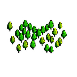 Trees for map hand drawn green forest Royalty Free Vector