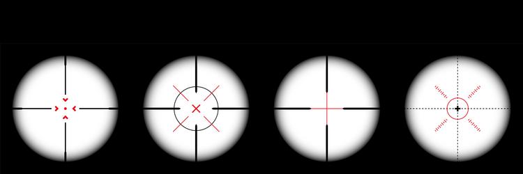Various sniper rifle sights weapon optical scope Vector Image