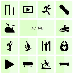 Active icons Royalty Free Vector Image - VectorStock