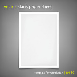 Blank paper sheet template for your design Vector Image