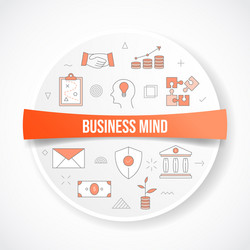 Business mind concept with icon set template Vector Image