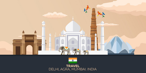 India tourism travelling indian Royalty Free Vector Image