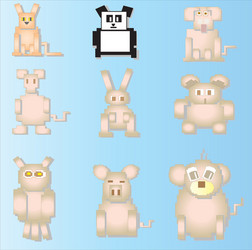 Simple animal set Royalty Free Vector Image - VectorStock