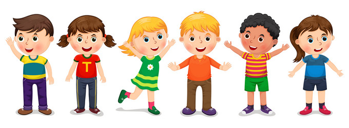Multicultural School Children Clip Art