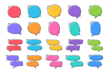 Hand drawn text box cute cartoon style talking Vector Image