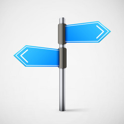 Blank street sign isolated white background Vector Image