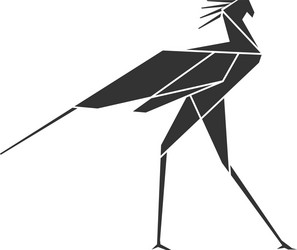 Secretary bird logo polygonal symbol Royalty Free Vector